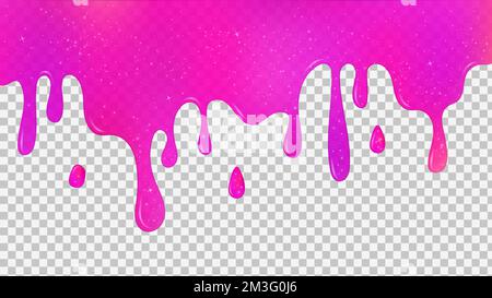 Slime splat, pink bright sticky jelly drop with glitter in cartoon ...
