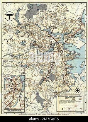 Massachusetts Bay Transportation Authority system route map , Local ...