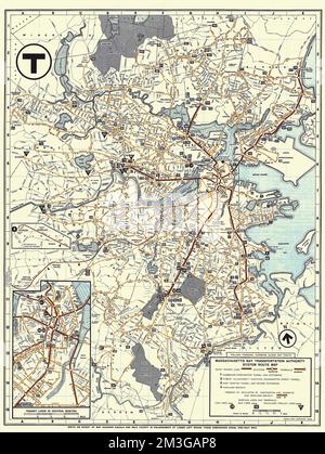 Massachusetts Bay Transportation Authority system route map , Local ...