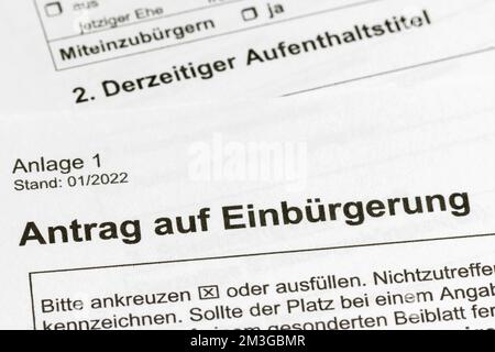 Application for a residence permit, form Stock Photo - Alamy