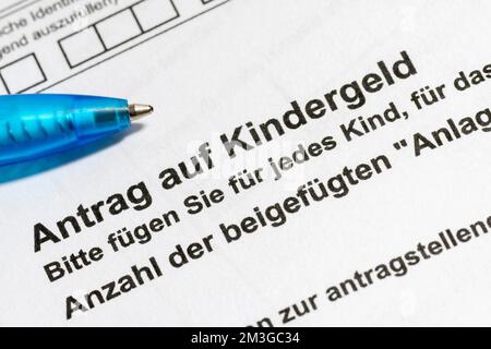 Form, application for child benefit, family fund, biros Stock Photo - Alamy