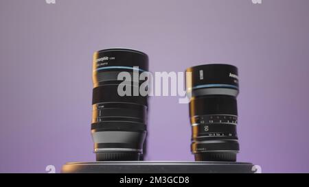 New generation lenses. Action. Modern models of lenses for cameras ...