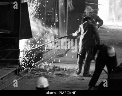 The production of steel products, as here at the Neunkirch ironworks in ...