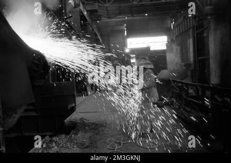 The production of steel products, as here at the Neunkirch ironworks in ...