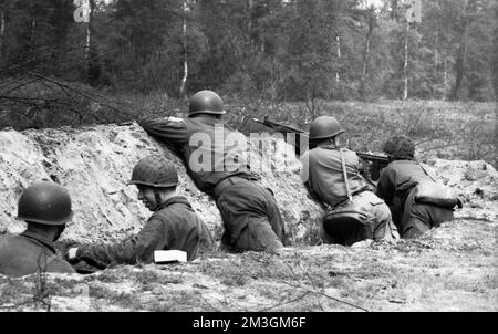 The basic training of conscripts in 1965 in a barracks in Dortmund and ...