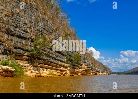 Cliffs on the Tsiribina river, Unesco world heritage sight, Tsingy De ...