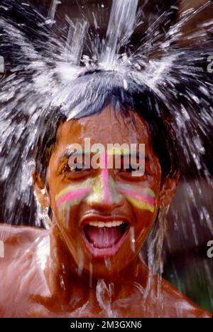 Boy with face-paint Stock Photo - Alamy