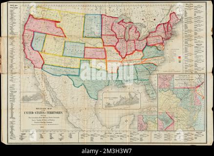 Military map of the United States & territories showing the location of ...