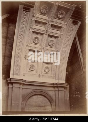 Mock-up of Bates Hall ceiling, construction of the McKim Building ...