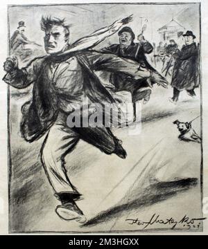 Zeichnung von Theo Matejko (1893-1946) von 1921 mit dem Untertitel "Auf ...