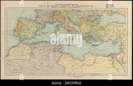 The National Geographic magazine map of the countries bordering the ...
