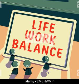Text caption presenting Life Work Balance. Business overview stability ...