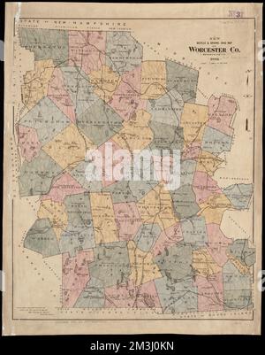 Road map of Worcester County, Mass , Roads, Massachusetts, Worcester ...