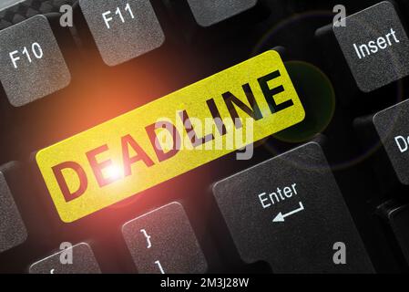Conceptual caption Deadline. Concept meaning Period of time by which ...