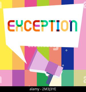 Writing displaying text Exception. Business showcase person or thing ...