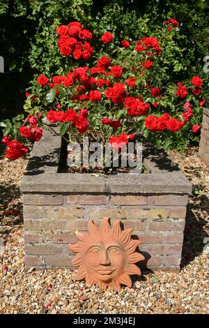 Ornamental terracotta sun face Stock Photo - Alamy