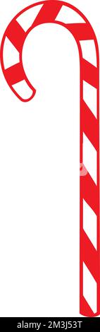 Crossed Christmas Stripped Candy Cane Vector Illustration. Sugary ...
