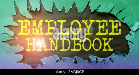 Handwriting text Employee Handbook. Word for Document that contains an ...