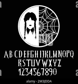Wednesday Alphabet, Wednesday Addams Family Digital Alphabet, Gothic ...