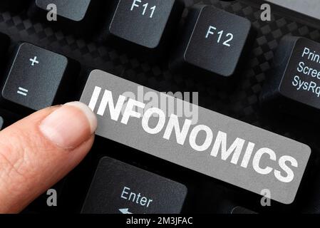 Text sign showing Infonomics, Business concept visual image used to ...
