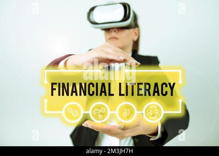 Text sign showing Financial Literacy. Internet Concept Understand and ...