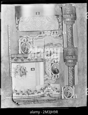 Objects, wallpaper, various designs, from Samuel Fowler house ...