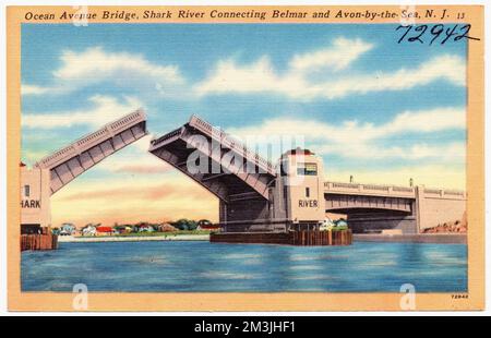 Ocean Avenue Bridge, Shark River connecting Belmar and Avon-by-the-Sea ...