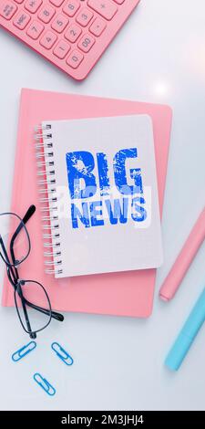 Text showing inspiration Big News. Concept meaning knowing actions no ...