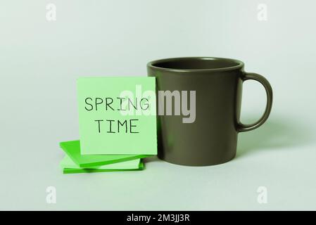 Text showing inspiration Spring Time. Business concept temperate season ...