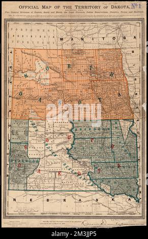 Official map of North Dakota , Railroads, North Dakota, Maps, Coal ...