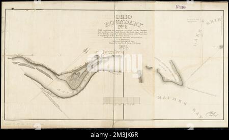Map, boundary, Michigan and Ohio , Toledo War, 1835, Maps, Michigan ...