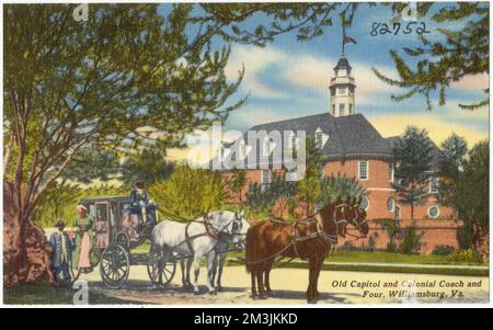 Colonial Coach and four, Williamsburg, Va. , Tichnor Brothers ...