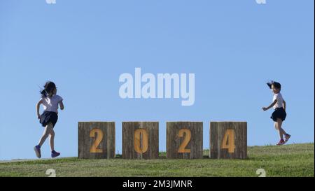 The 3d rendering of wording 2024 with nice backbround view Stock Photo ...