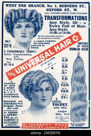 Advert for International Hair Co. 1913 Stock Photo - Alamy