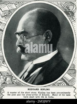 Rudyard Kipling (1865 - 1936), British writer, speaking at a meeting at ...