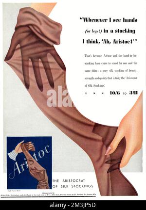 Advert for Aristoc stockings 1937 Stock Photo - Alamy