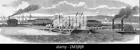 Floating railway 1850 Stock Photo - Alamy