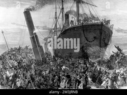 Collision between the Princess Alice and Bywell Castle. The great ...