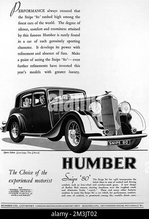 Humber car advertisement Stock Photo - Alamy
