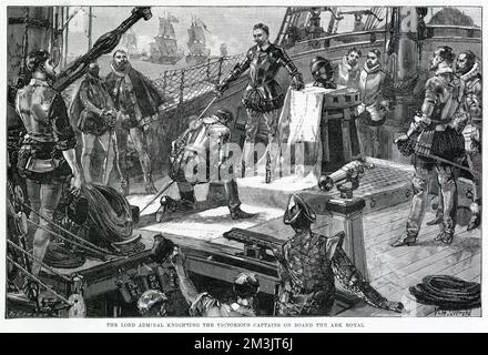 The Spanish Armada Lord Howard of Effingham on board the Ark Royal ...