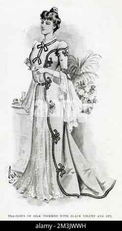 Ladies Tea-gown Fashion 1899 Stock Photo - Alamy