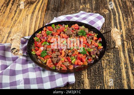 Meat Saute - Turkish Sac Kavurma Stock Photo - Alamy