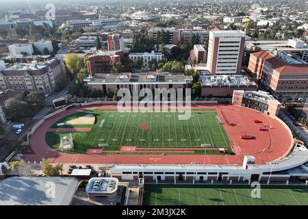 A general overall aerial view of Cromwell Field, Loker Track Stadium ...
