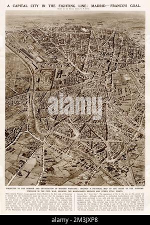 An aerial view of Madrid, pictured at the beginning of the Spanish ...