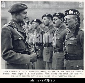 Major General Browning, commander of the Airborne Division, explains ...