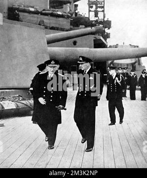 Admiral Sir John Tovey, C-in-C of the Home Fleet, visited HMS Avenger ...