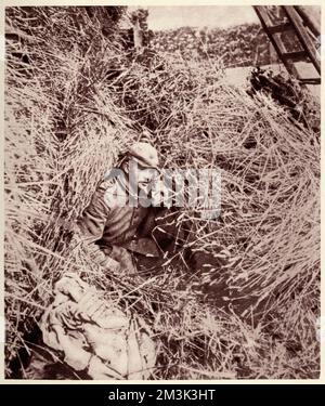 WW1: A German observation post in a front line trench, 1914 Stock Photo ...