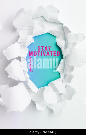 Conceptual caption Stay Motivated. Word Written on Reward yourself ...