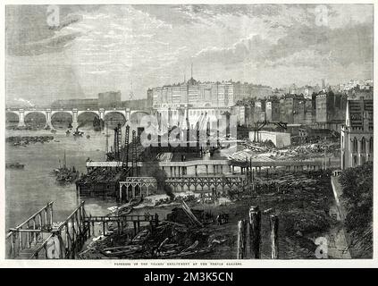 Thames Embankment, 1865 Stock Photo - Alamy