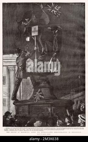 Celebrating the Relief of Mafeking (Boer War) outside Colonel Robert ...
